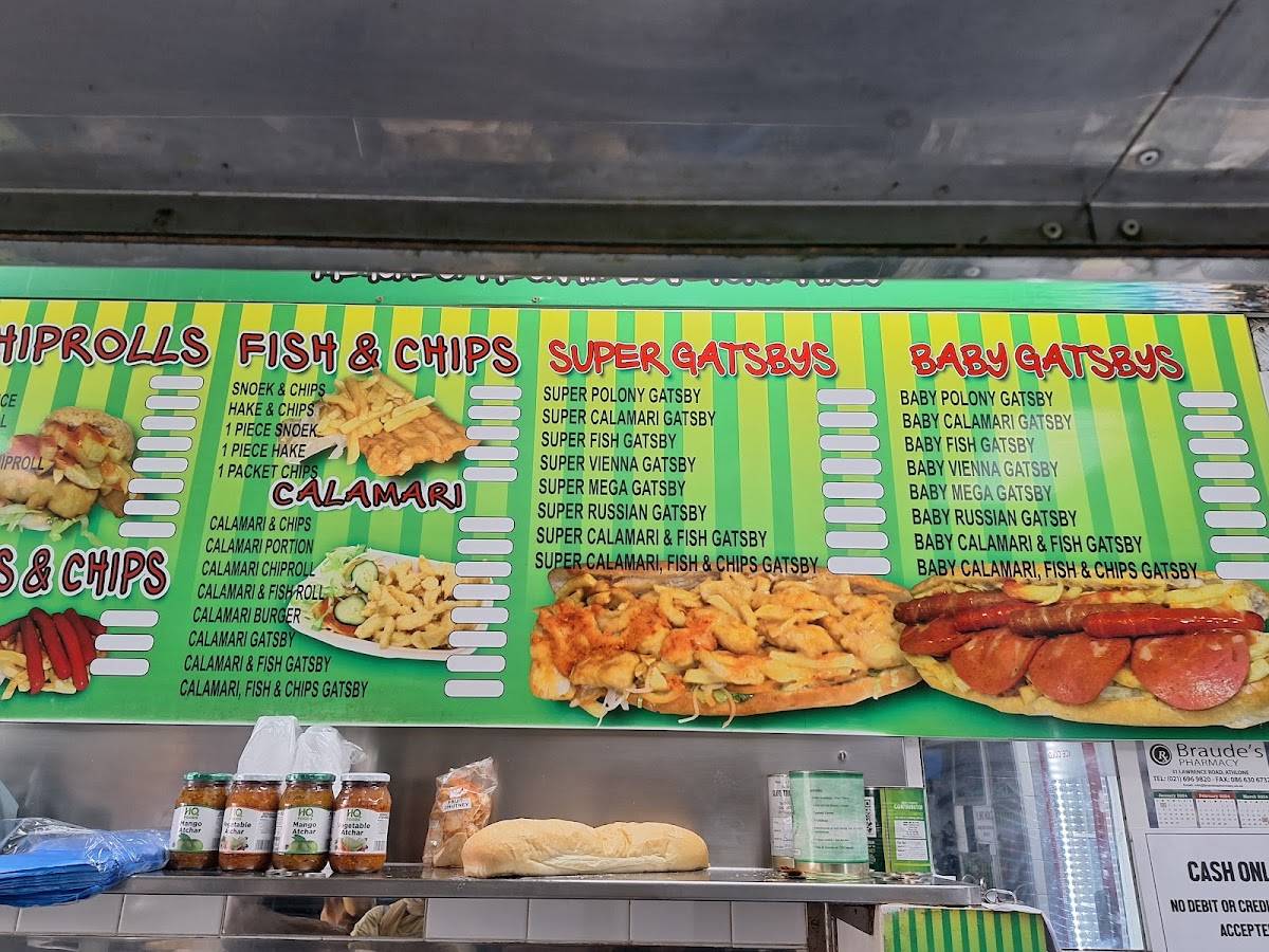 Menu at Super Fisheries restaurant, Cape Town
