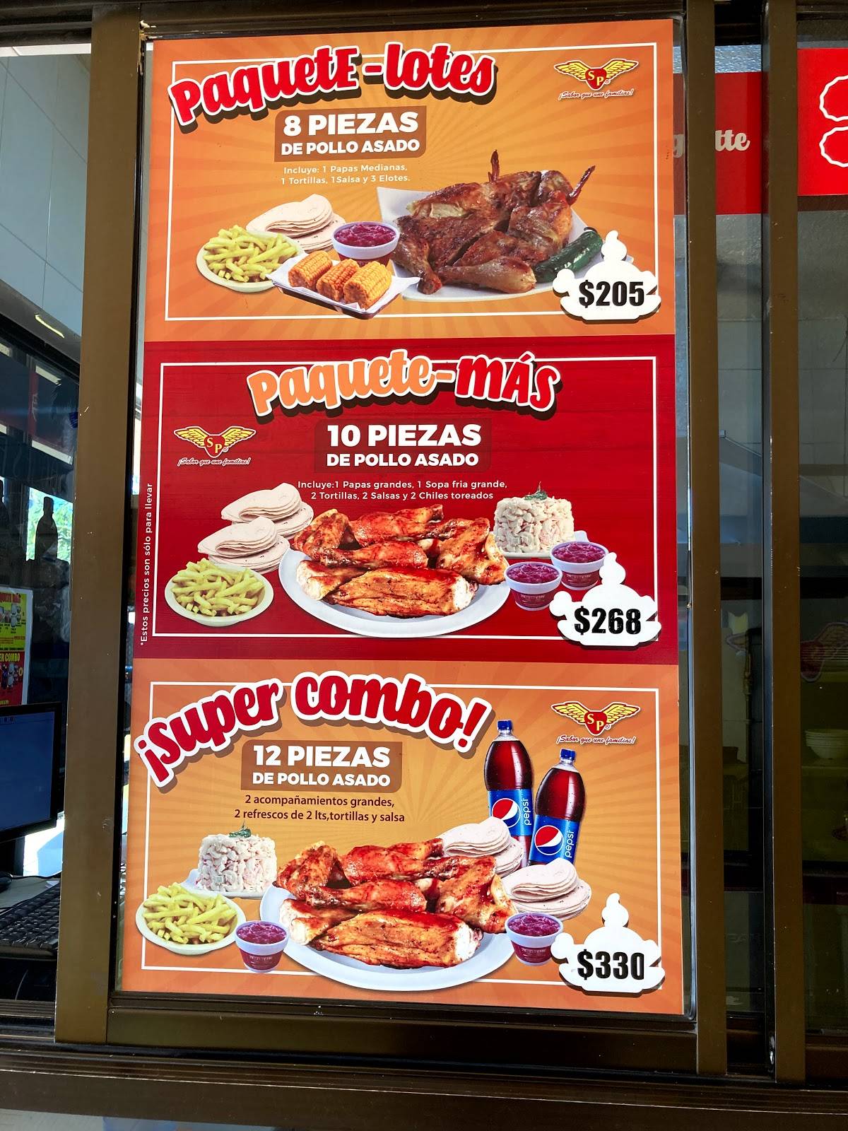 Carta del restaurante Super Pollo, La Paz, Cl. 5 del Mayo SN