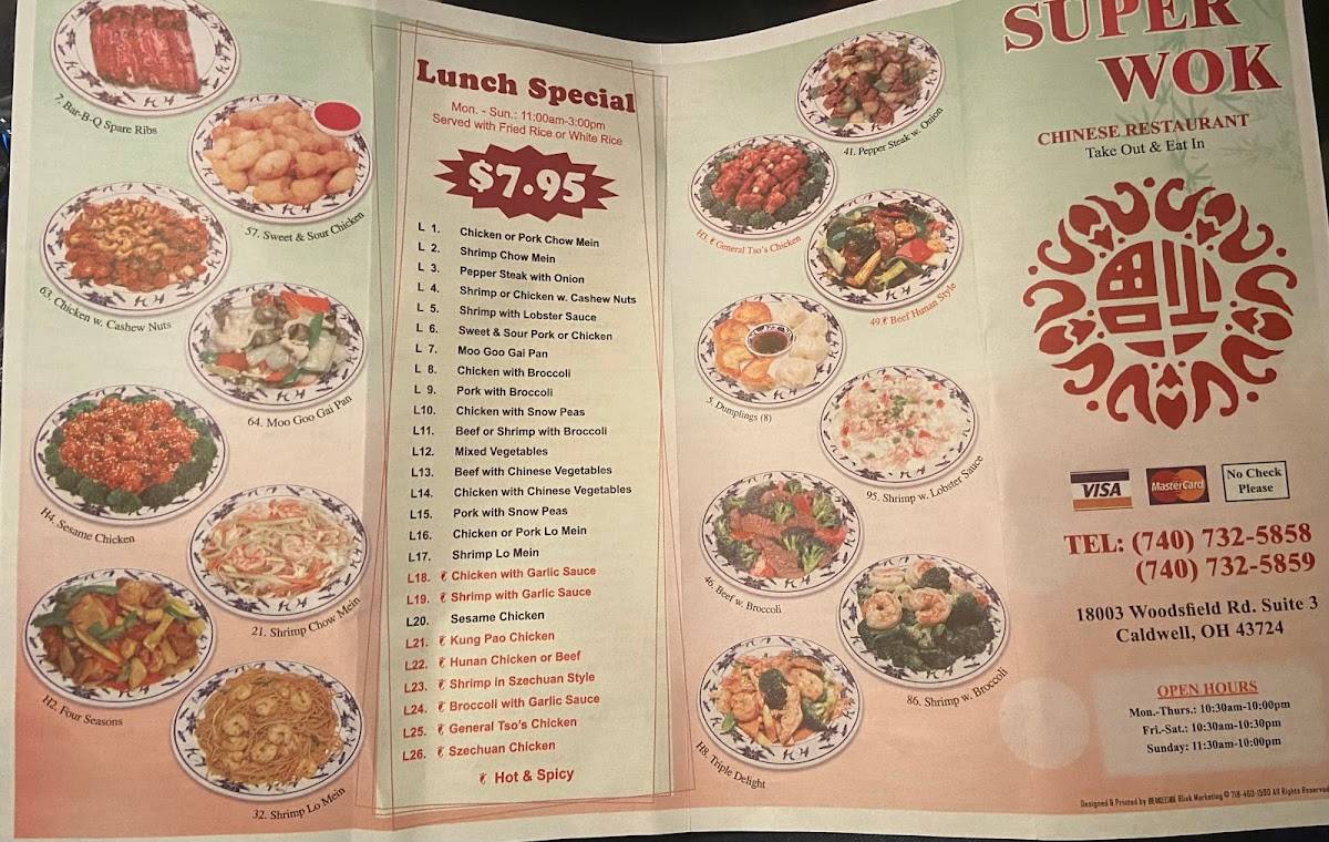 Menu at Super Wok restaurant, Caldwell