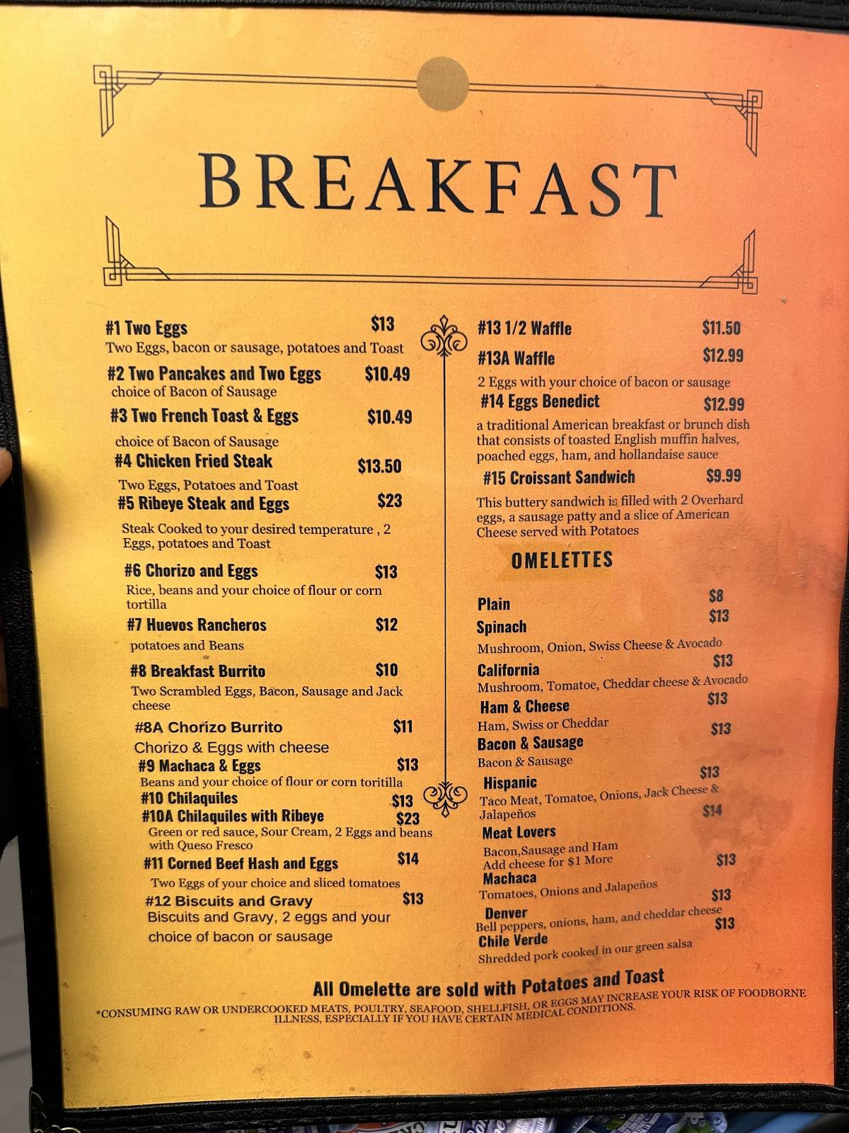 Menu at Sofi’s Restaurant, Surprise