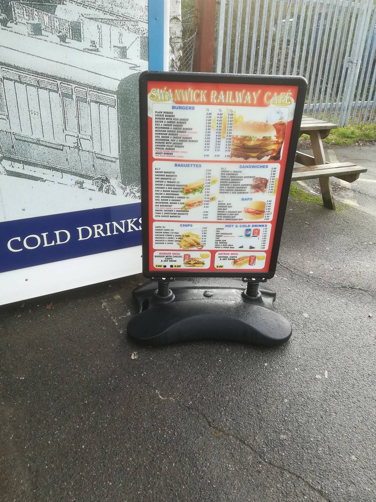 Carta de Swanwick Railway Cafe, Park Gate