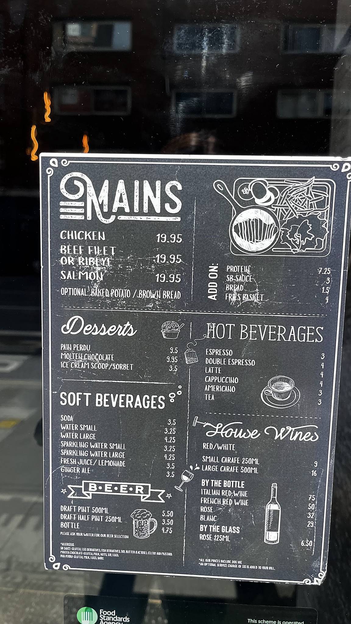 Menu at Swiss Butter steakhouse, London