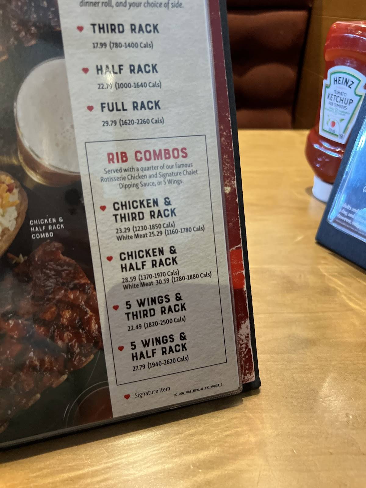 Menu at Swiss Chalet restaurant, Barrie, 397 Bayfield St