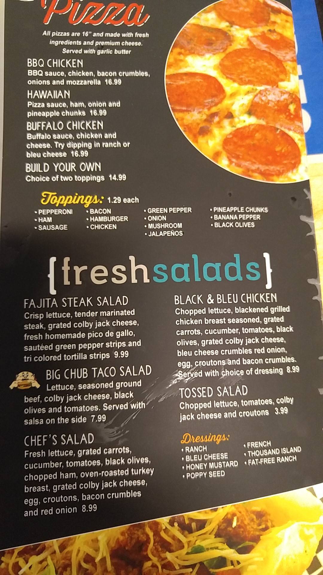 Menu at Chubbies Pub And Grub, Syracuse