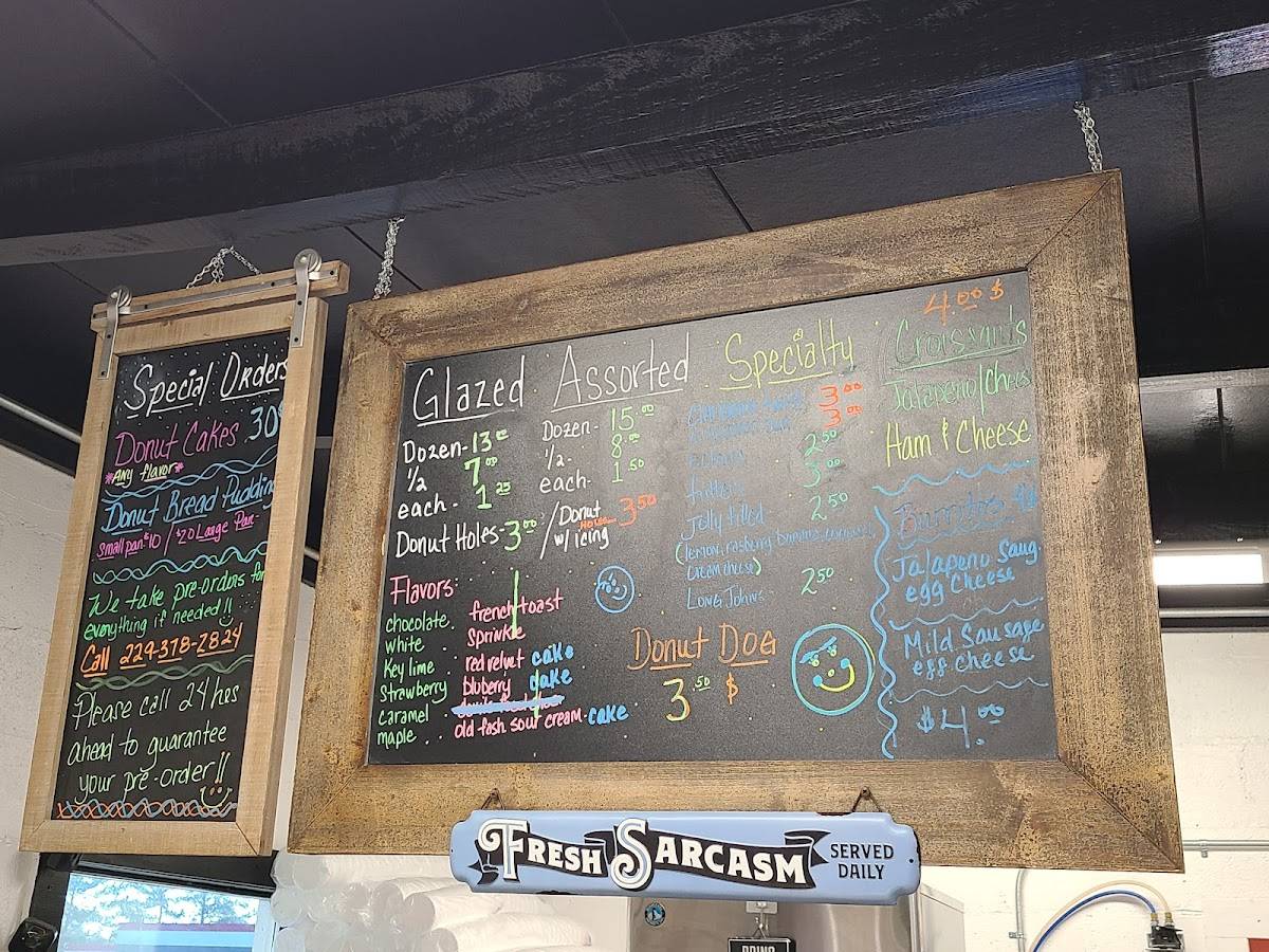 Menu at Syrup City Donut Shop restaurant, Cairo, 831 1st Ave NE