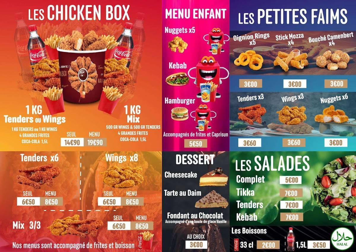 Menu au TAKOS LAND restaurant, Calais
