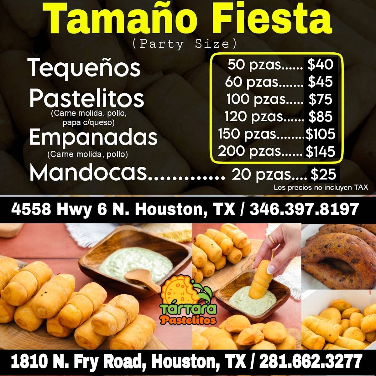 Carta del restaurante TÁRTARA PASTELITOS, Houston, N Fry Rd
