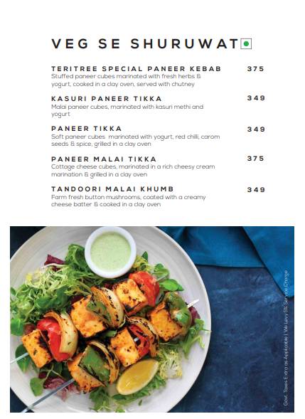 Menu at TERITREE Restaurant, Pune