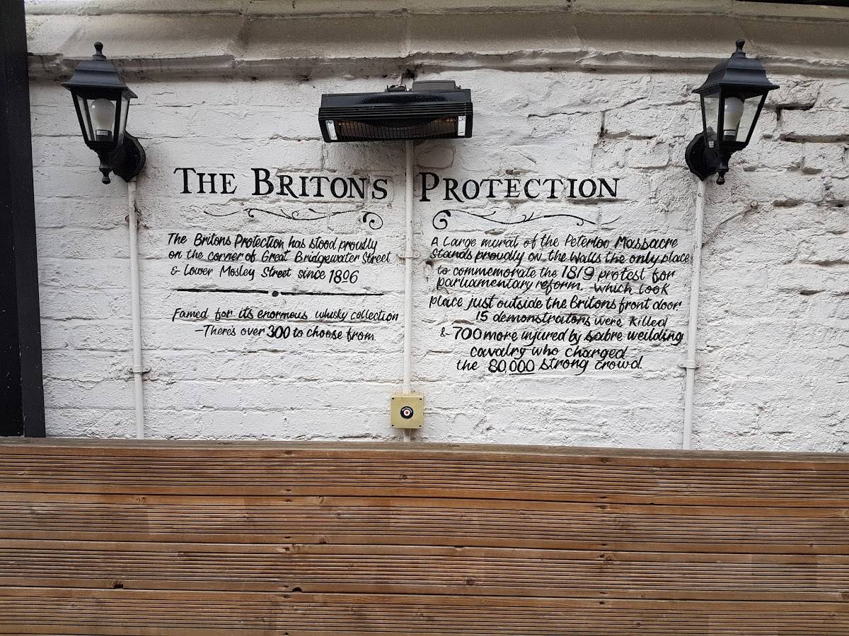 Menu at The Britons Protection pub & bar, Manchester