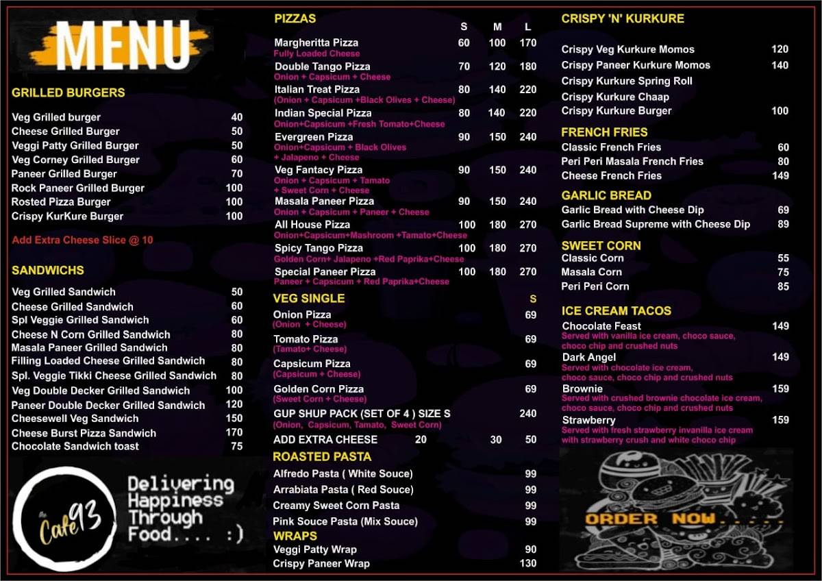 Menu at THE CAFE 93, Noida