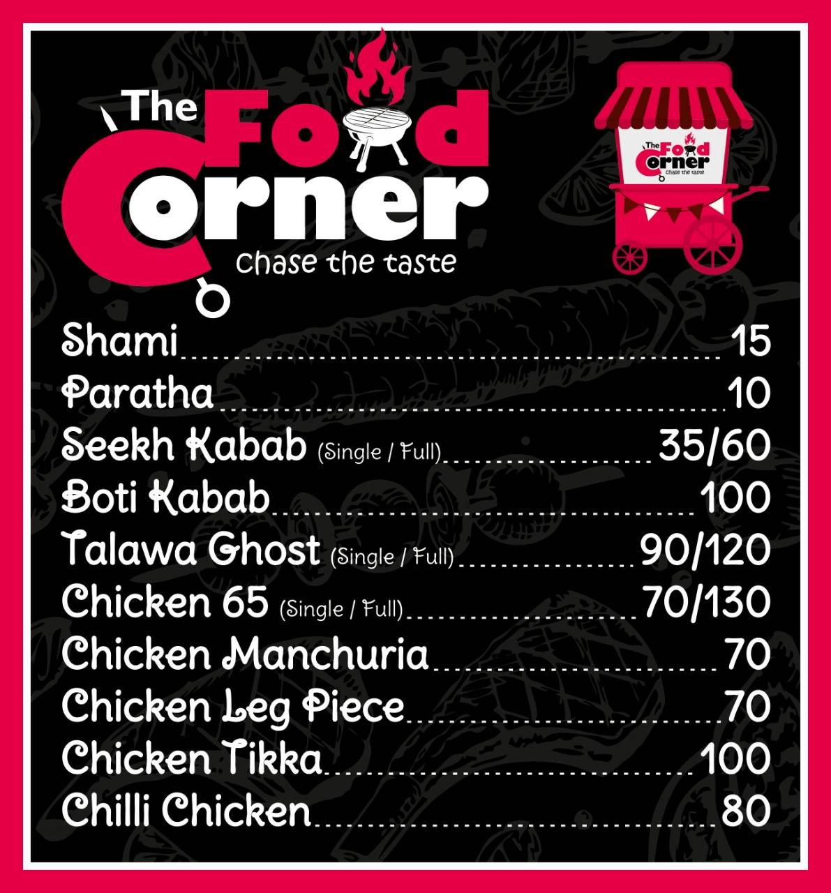 Menu at THE FOOD CORNER chase the taste, Hyderabad