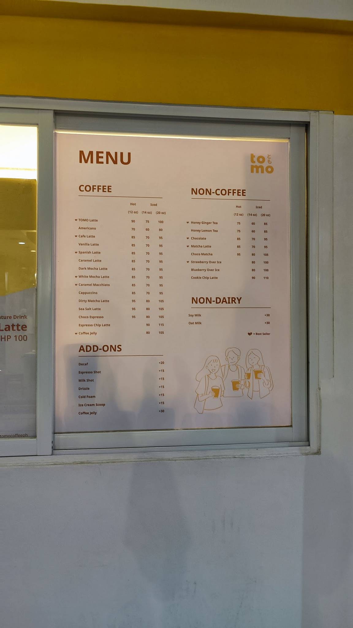 Menu at TOMO Coffee - Taft, Manila