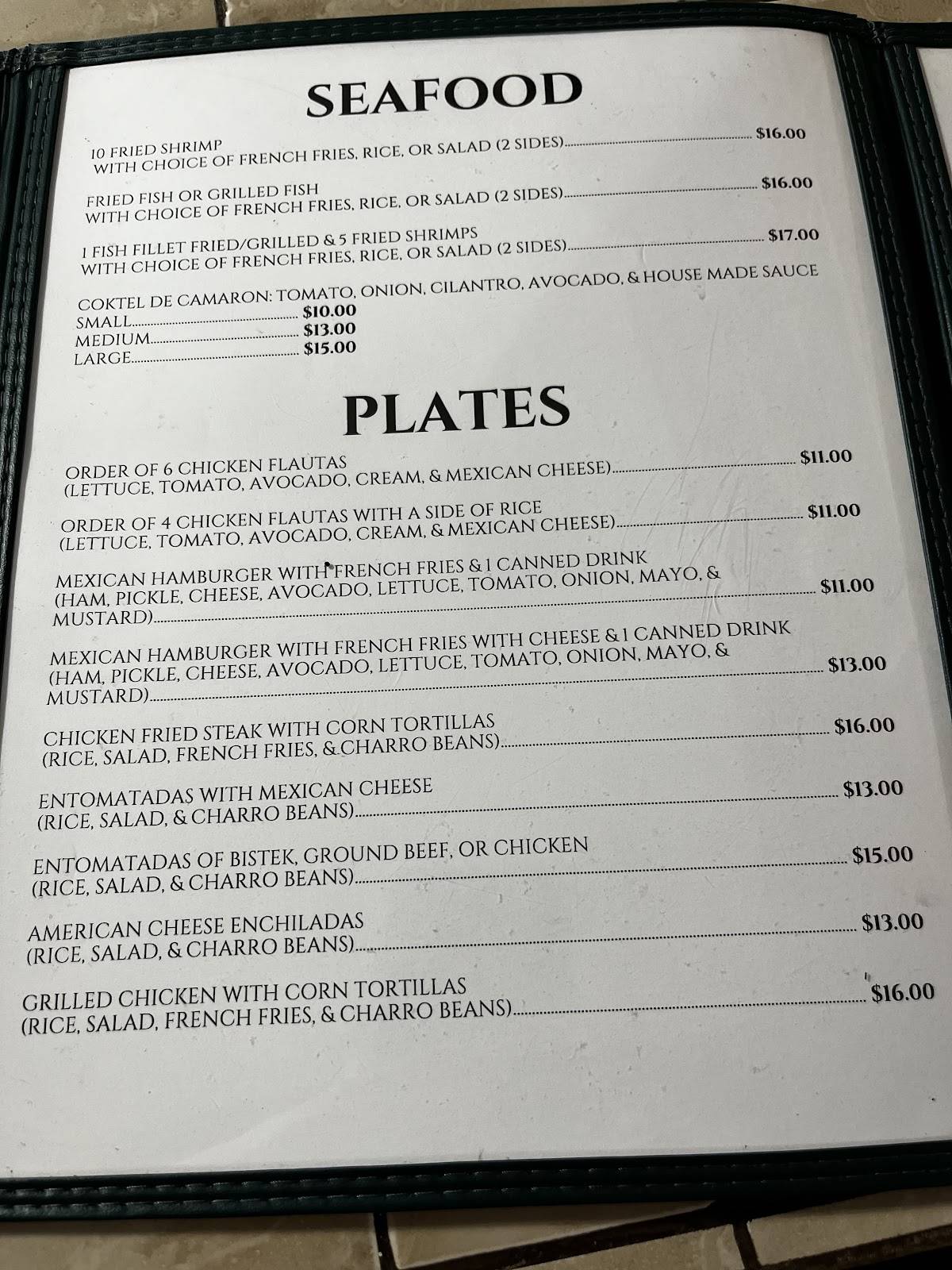 Menu at Tacos AKA #3 restaurant, Alto Bonito