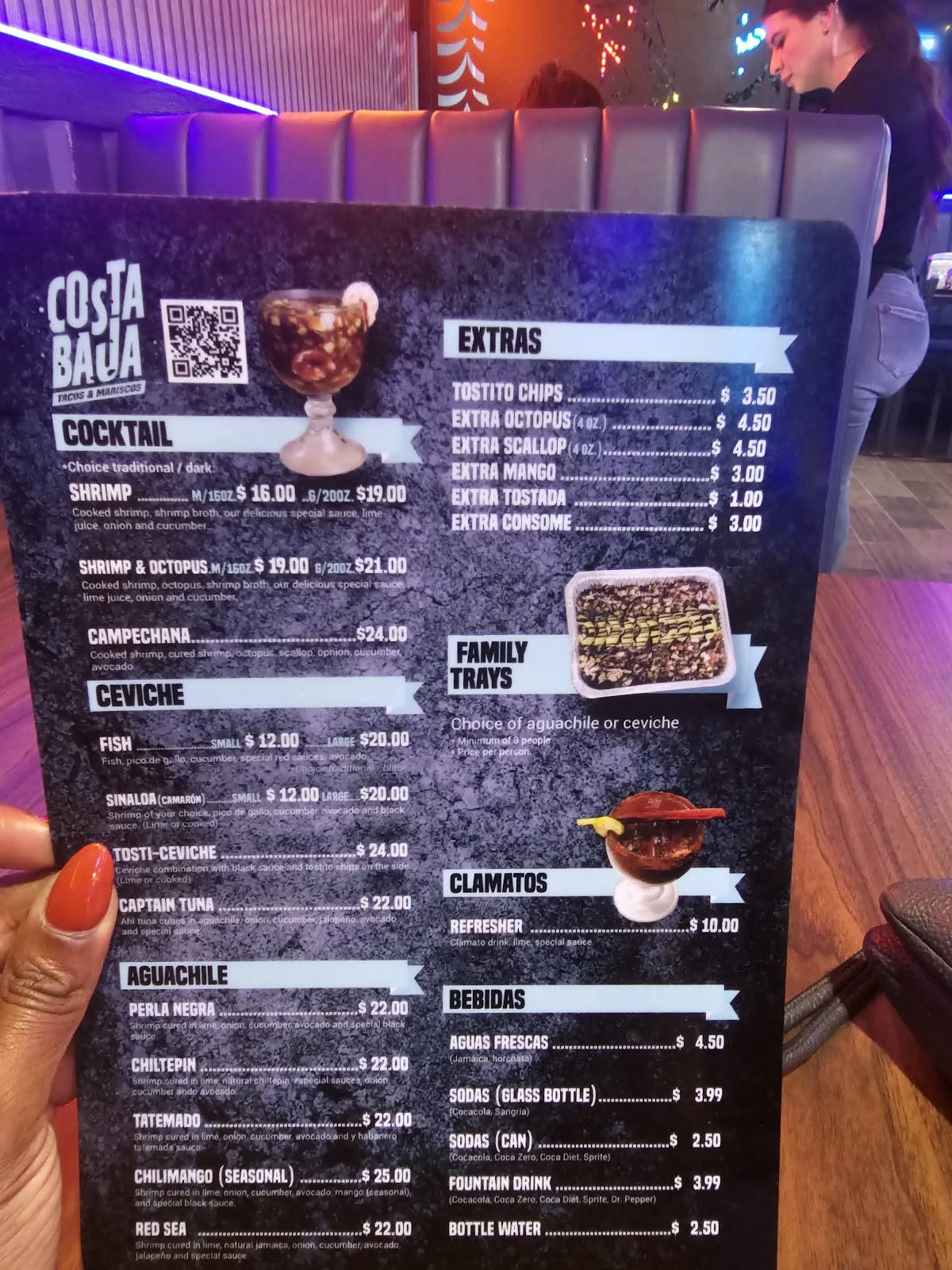 Menu at Tacos & Mariscos Costa Baja restaurant, Yuma