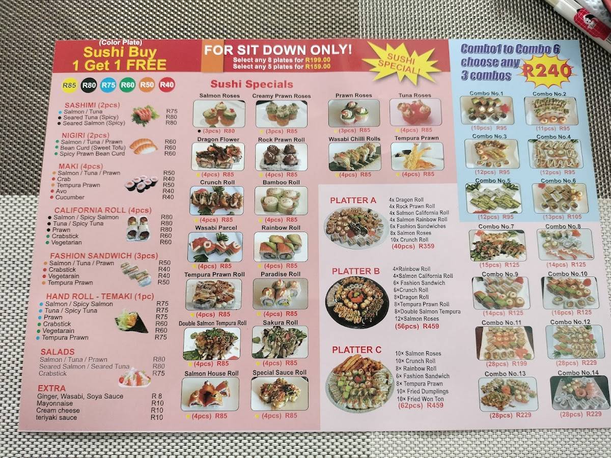 Menu at Taishan Restaurant The Sanctuary Mall (Somerset West), Cape Town