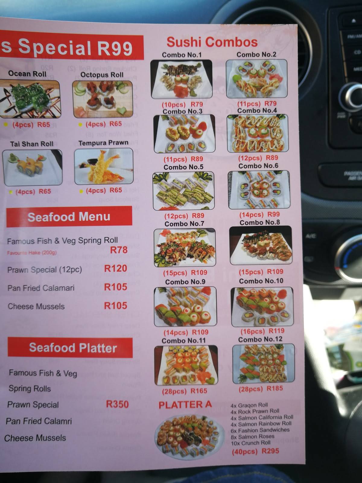 Menu at Taishan Restaurant The Sanctuary Mall (Somerset West), Cape Town