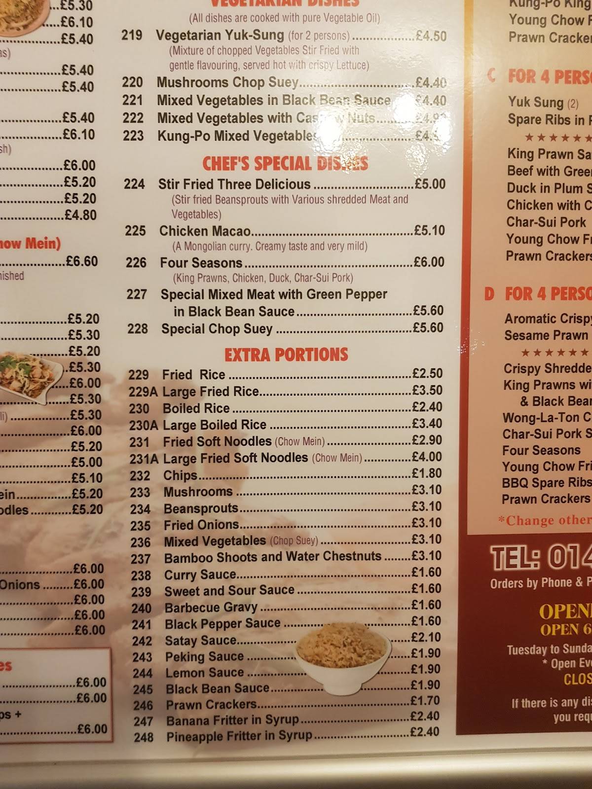 Menu at Taipan Chinese Takeaway fast food, Gloucester