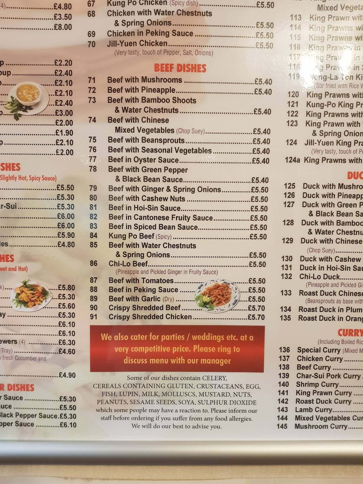 Menu at Taipan Chinese Takeaway fast food, Gloucester