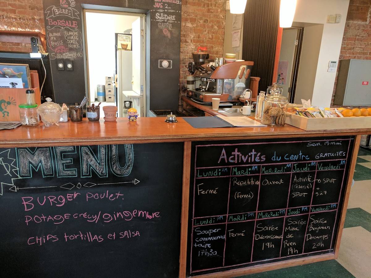 Menu au Tam Tam Café, Québec