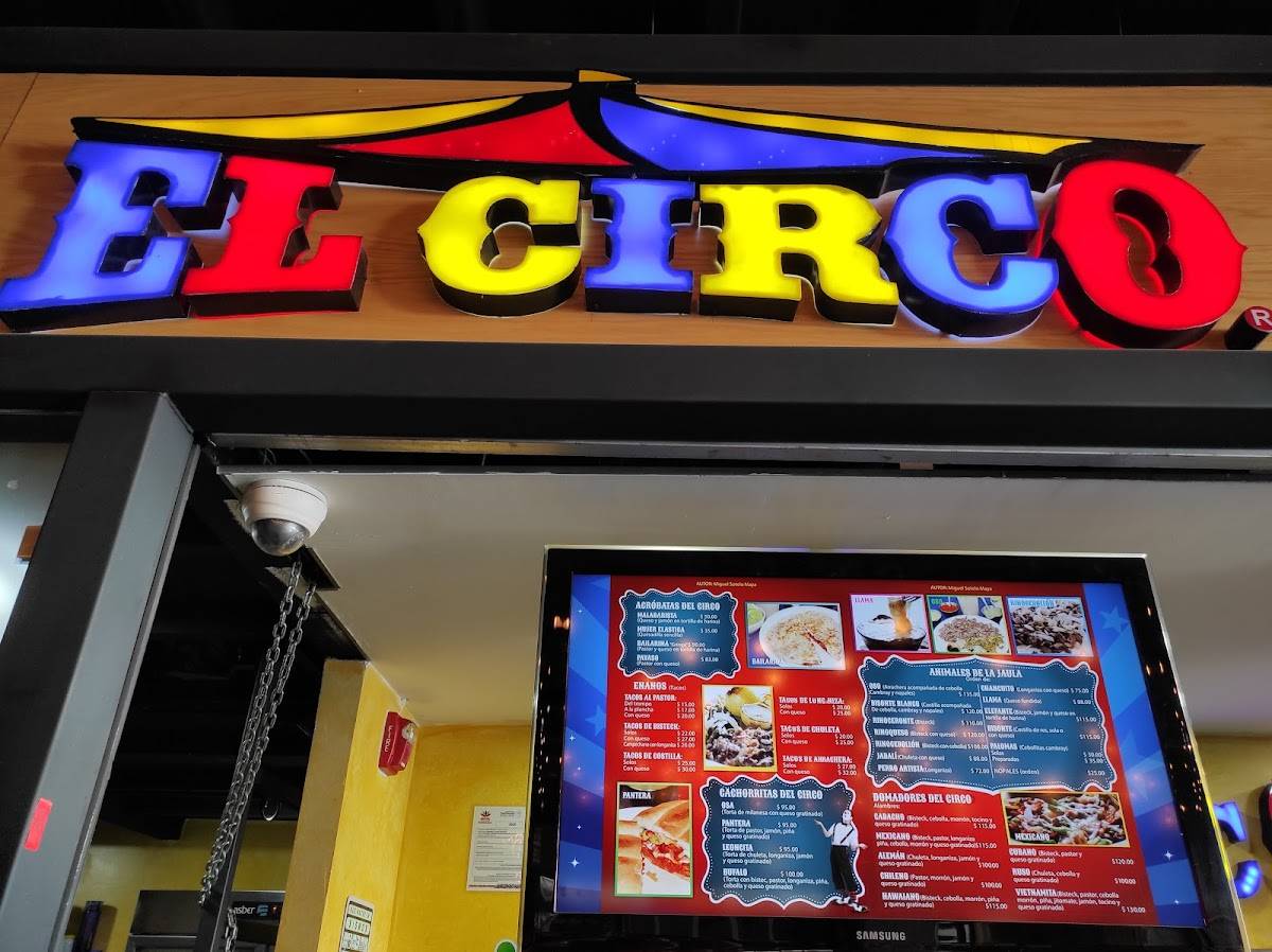 Menu at Taquería El Circo Averanda restaurant, Cuernavaca