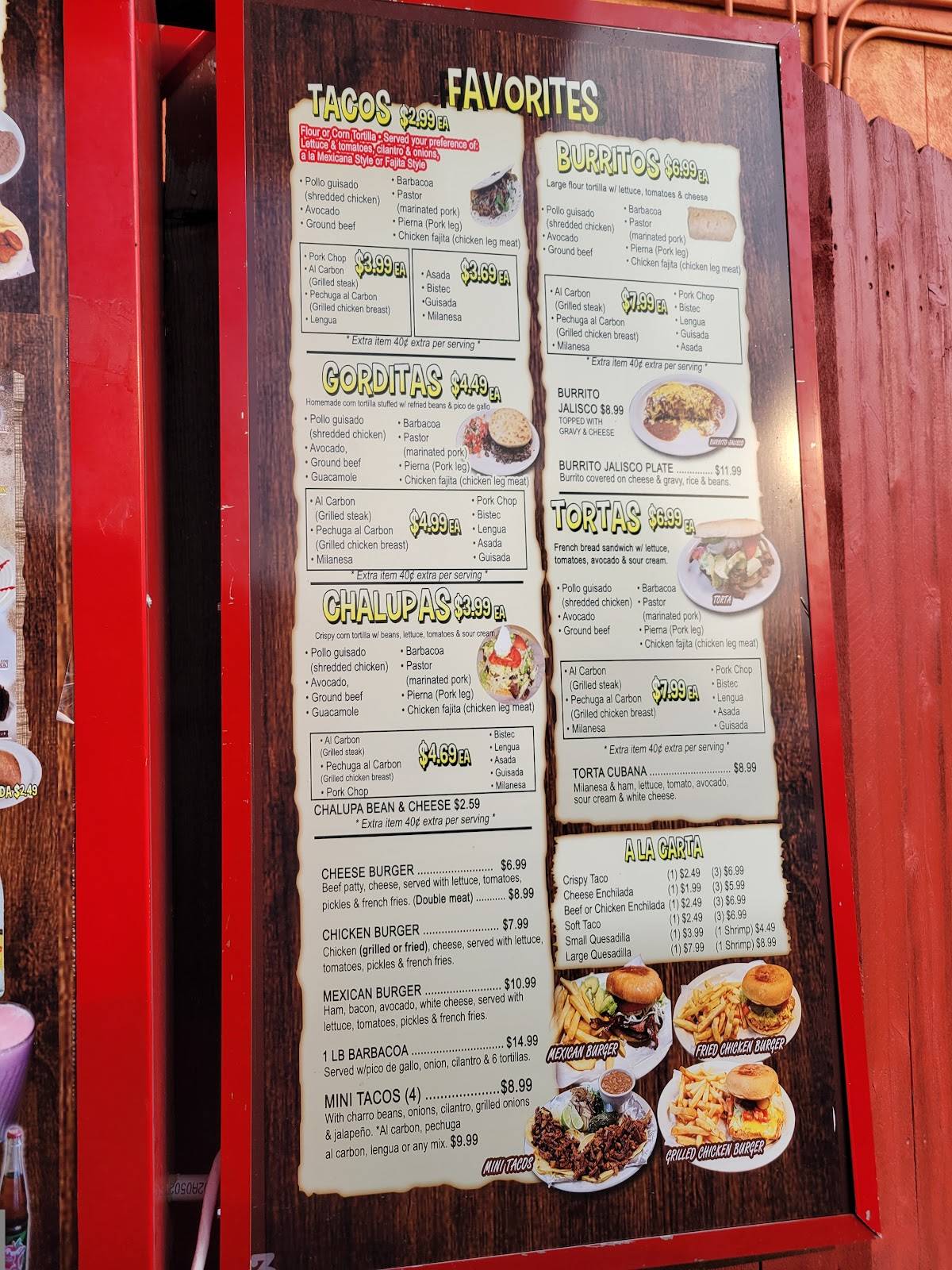 Menu at Taqueria La Perla de Jalisco Bar and Grill #3, Jourdanton
