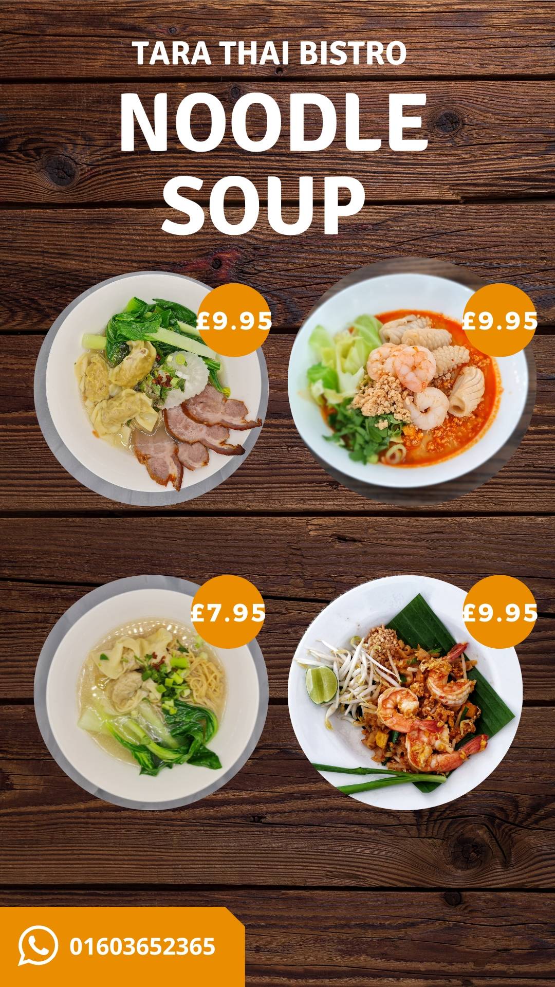 Menu at Tara Thai Bistro restaurant, Norwich