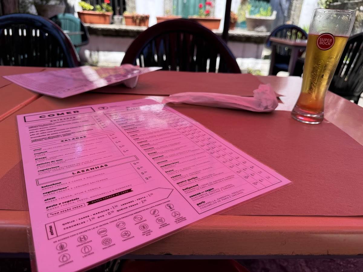 Menu at Tarantino Pizza Restaurant, Porto