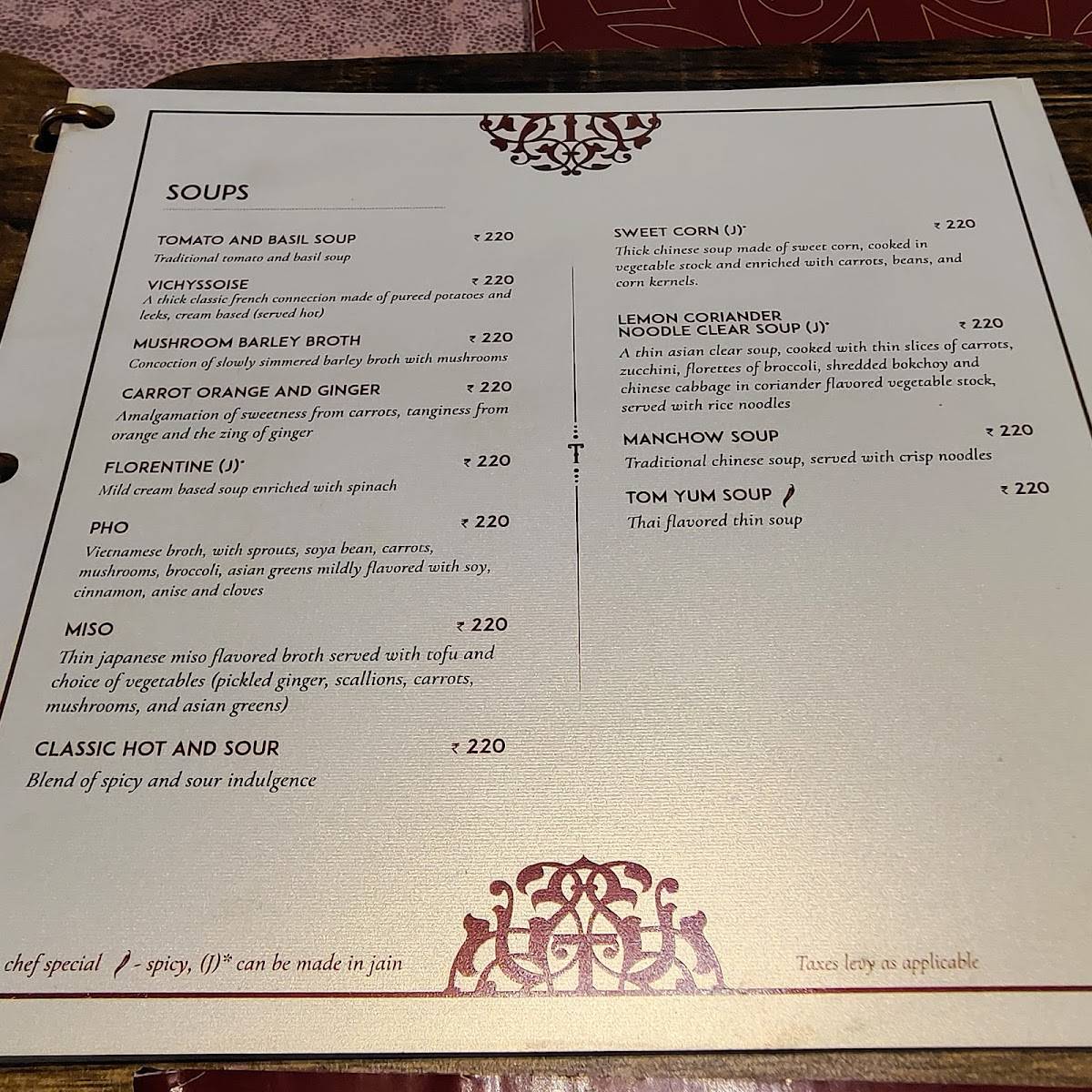 Menu at Tatva Restaurant - Begumpet, Hyderabad, 2nd Floor Pillar No: 1301