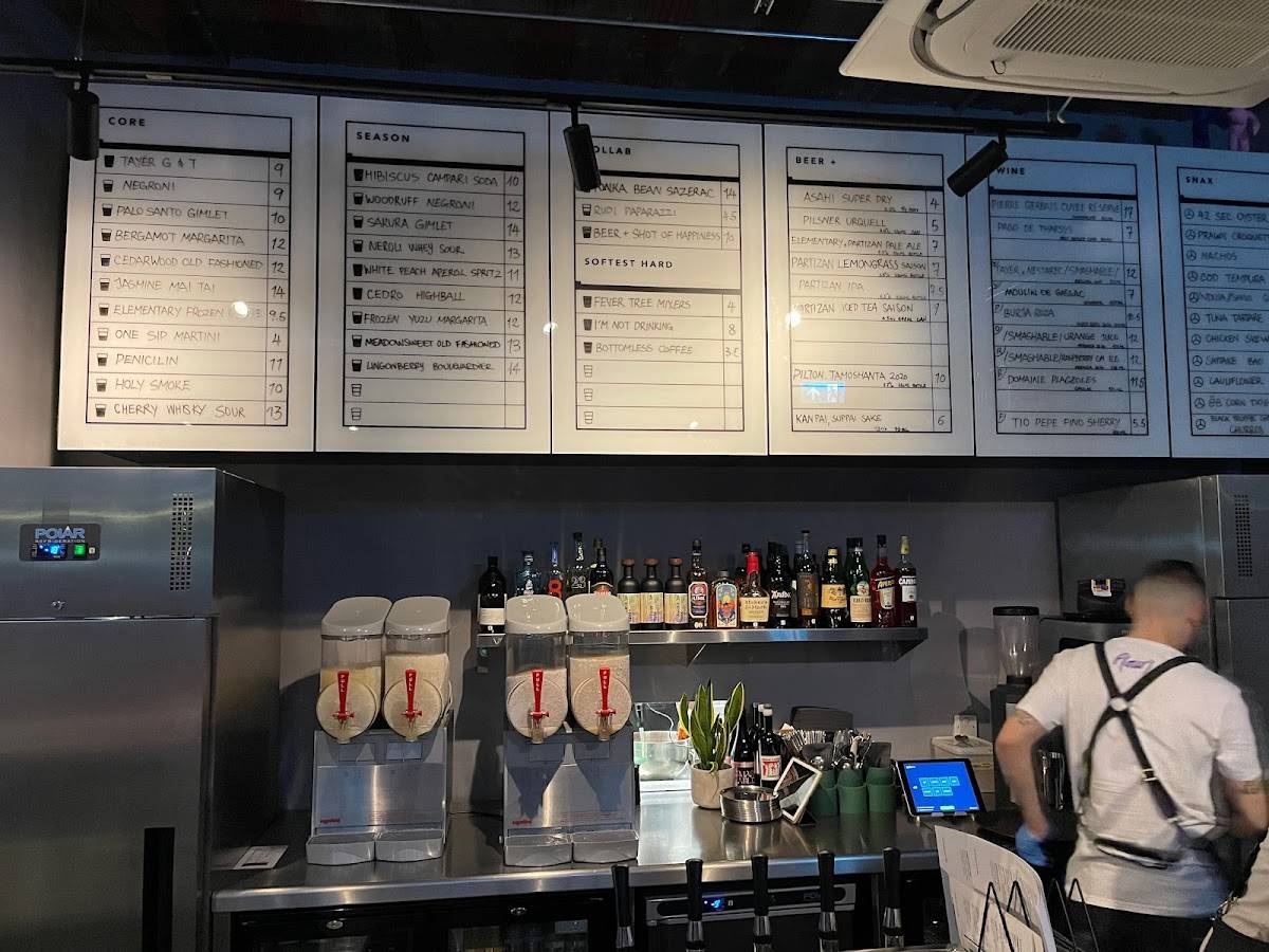 Menu at Tayēr + Elementary pub & bar, London