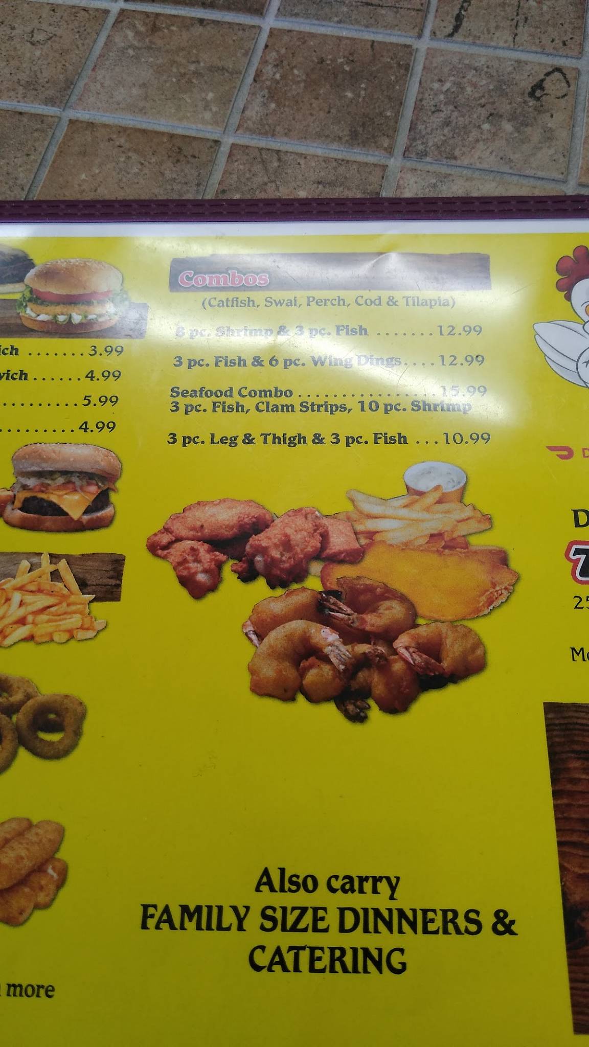 Menu at Al's Chicken Man restaurant, Taylor
