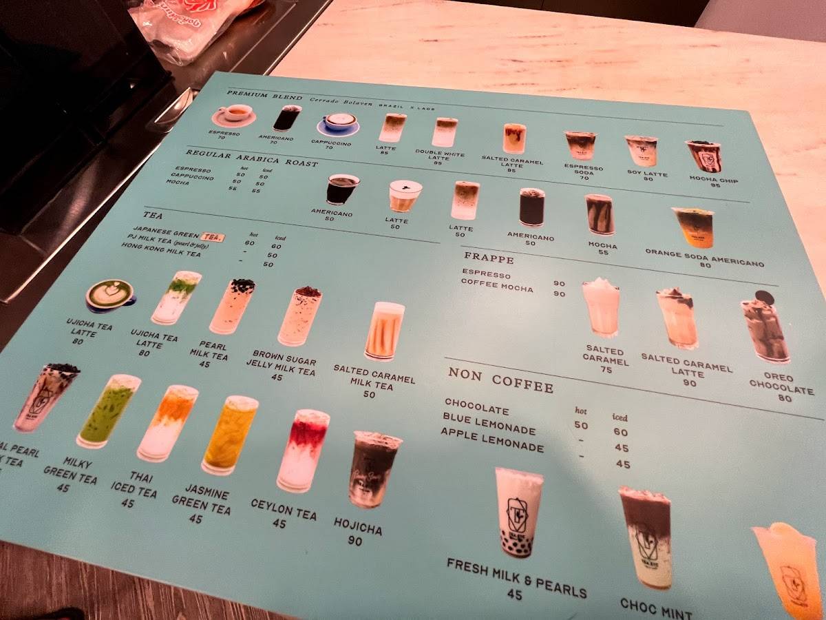 Menu at Tea Etc. cafe, Bangkok