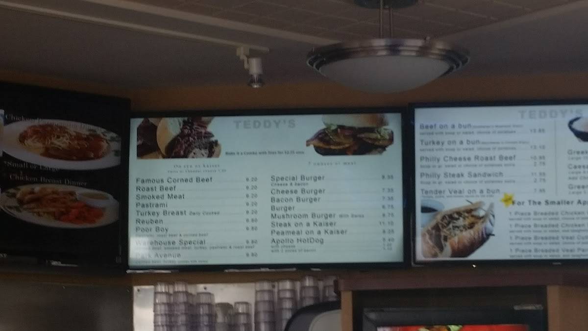 Menu at Teddy's Restaurant & Deli, Oshawa