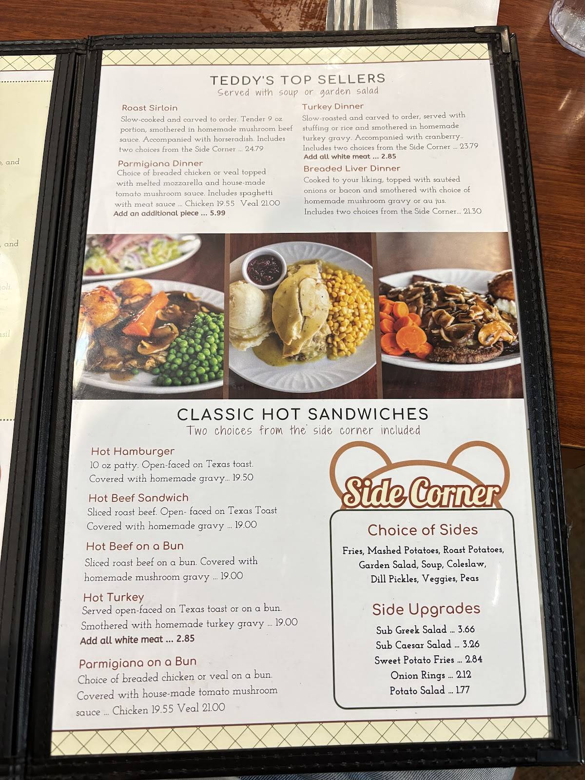 Menu at Teddy's Restaurant & Deli, Oshawa