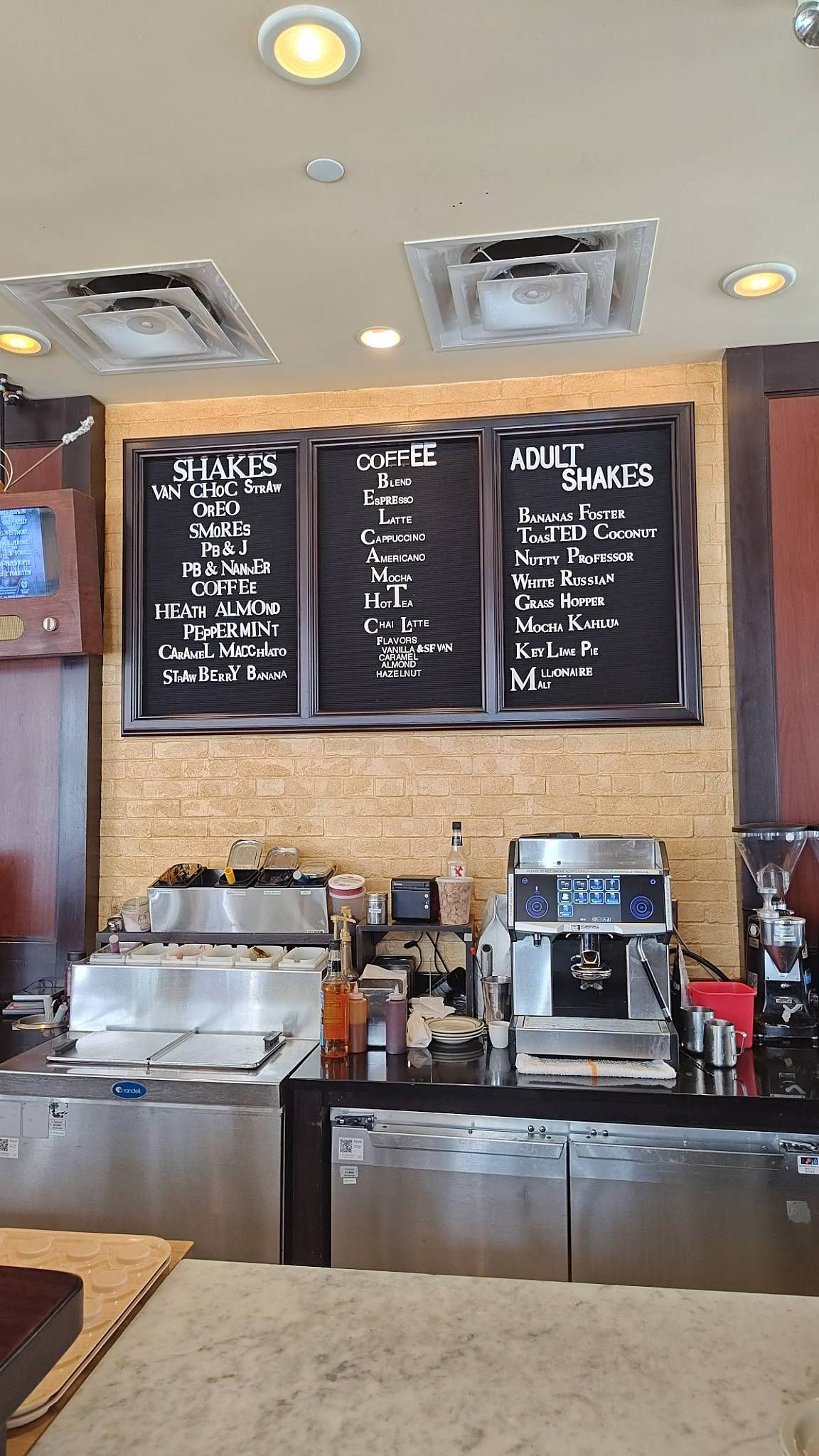 Menu at Ted's Bulletin restaurant, Reston
