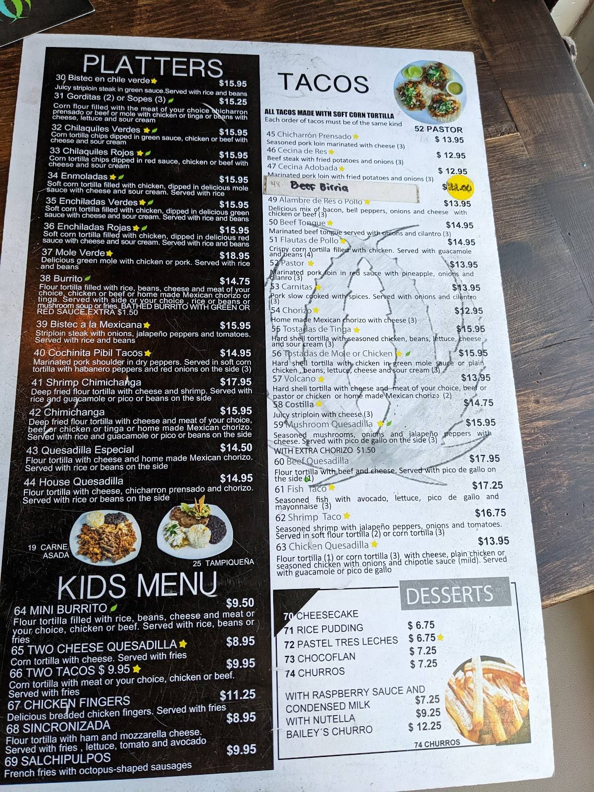 Menu At Tequila And Tacos Restaurant Airdrie