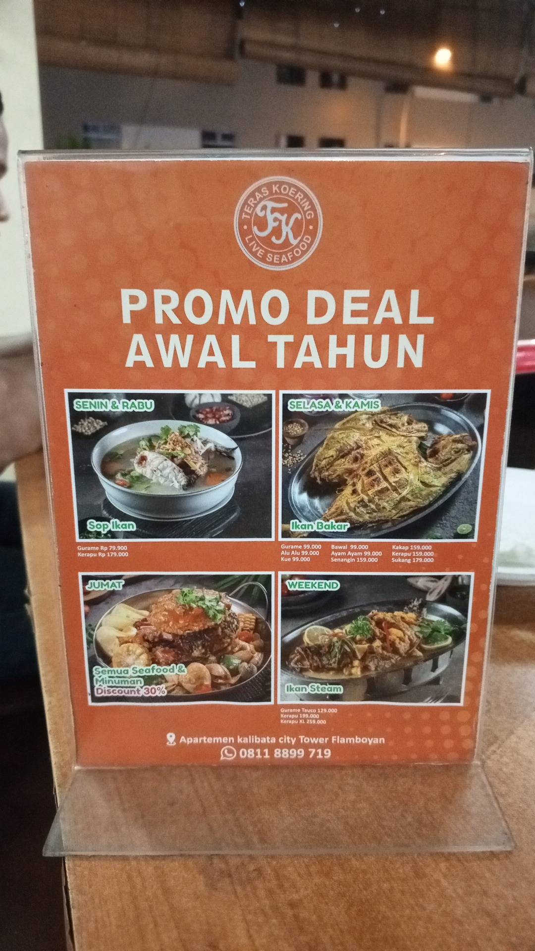 Menu at Teras Koering Live Seafood, Kalibata City restaurant, South Jakarta