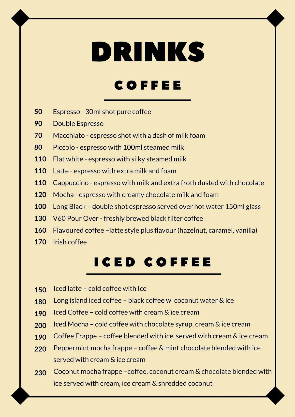 Menu at Terracotta Cafe, Varanasi, B1/146