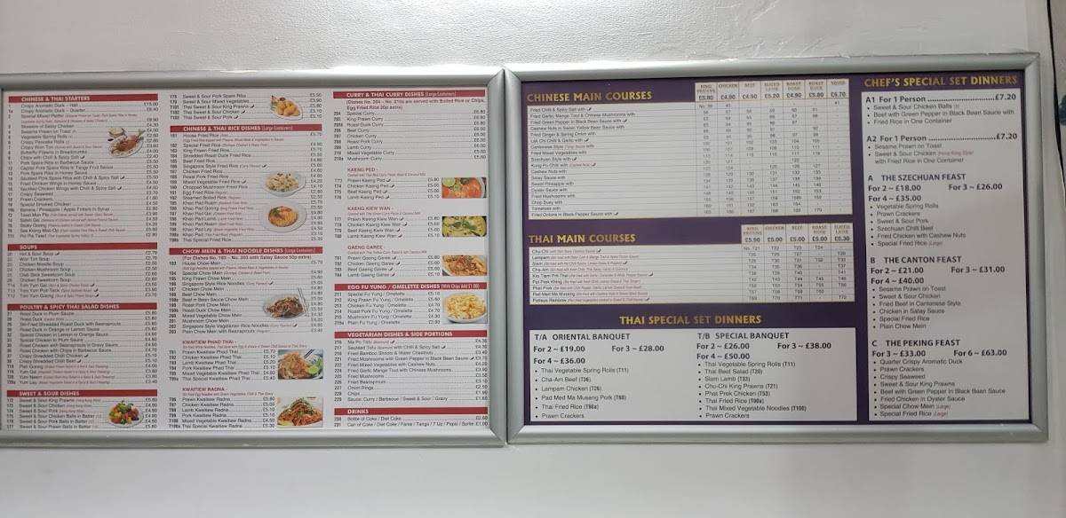 Menu at Thai Pan Chinese & Thai Take Away fast food, Bognor Regis