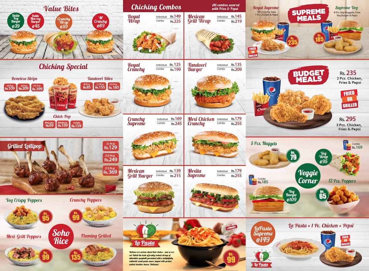 Menu at ChicKing, Thalassery