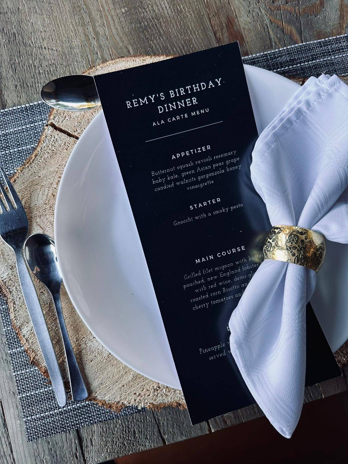 Menu at The 5 Senses - Curated Private Dining restaurant, Cape Town