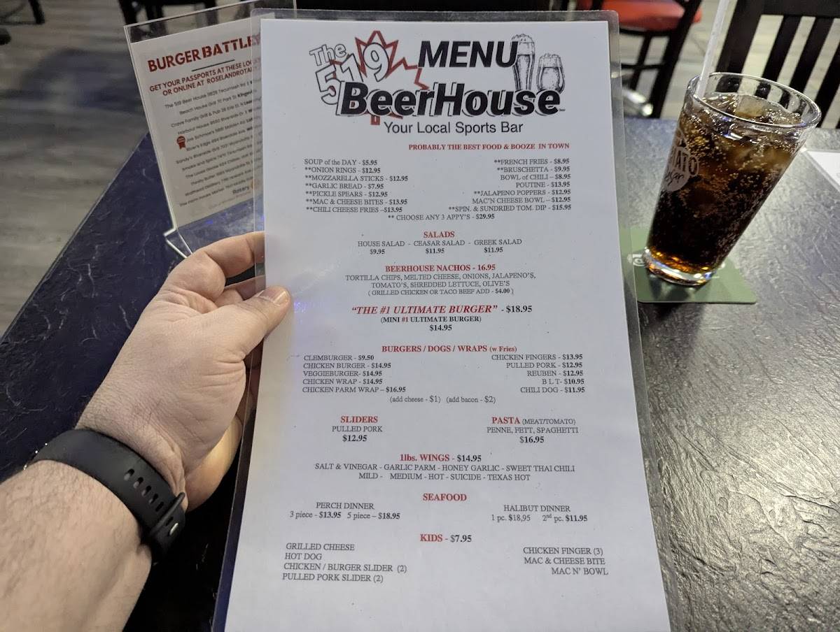 Menu at The 519 Beerhouse powered by Sir Richards pub & bar, Windsor