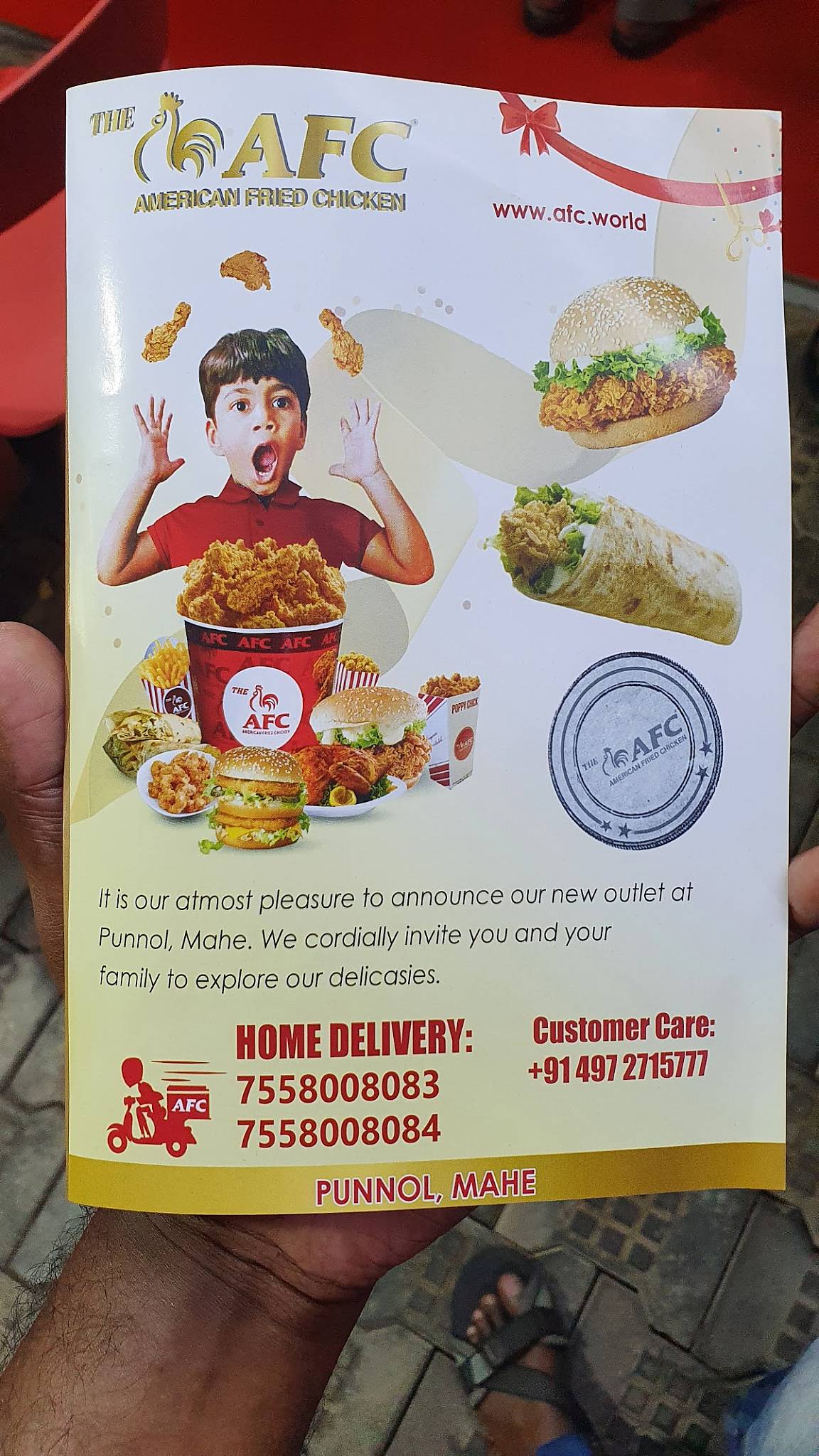 Menu at The AFC American Fried Chicken - Punnol, Thalassery