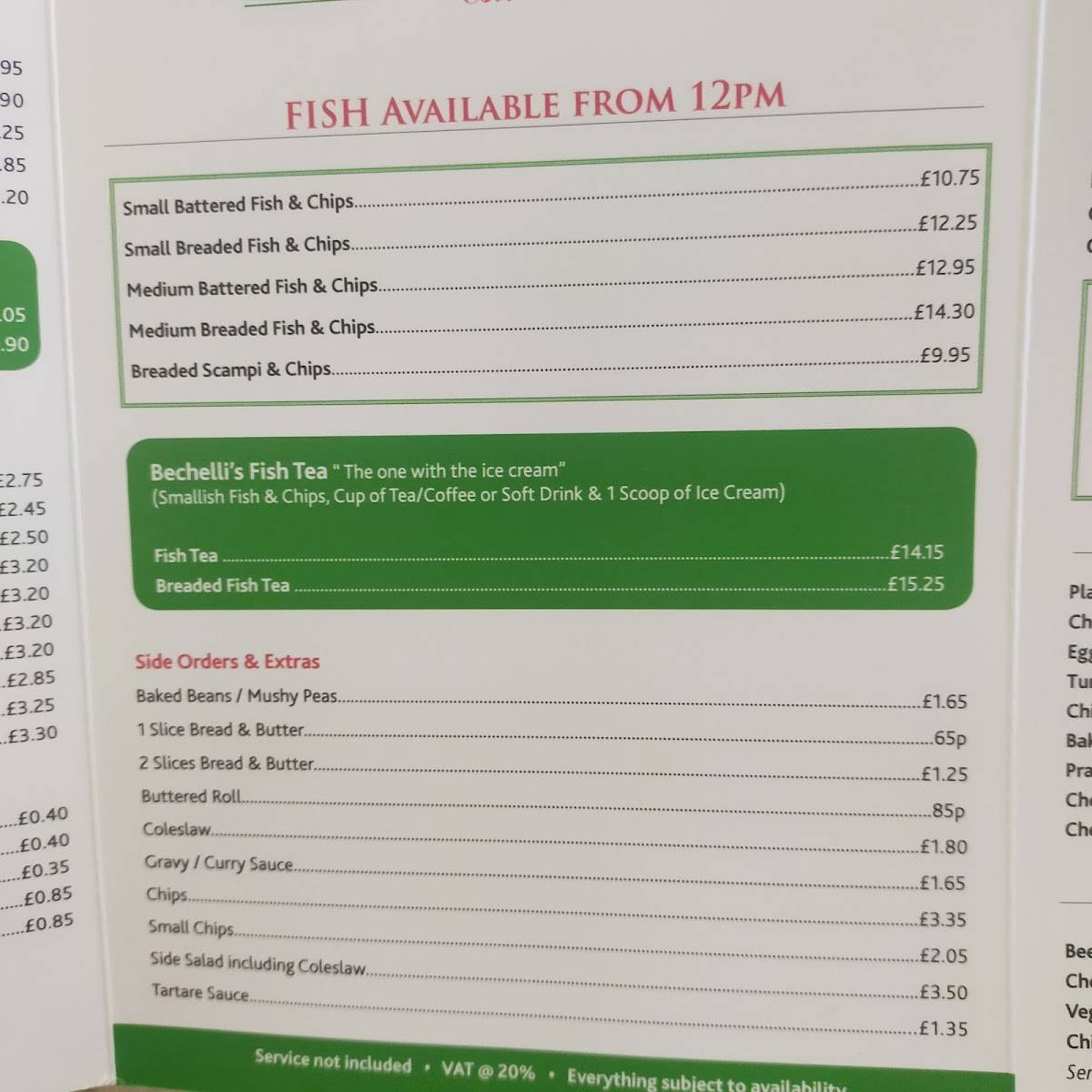 Menu at The Allanwater Café restaurant, Stirling