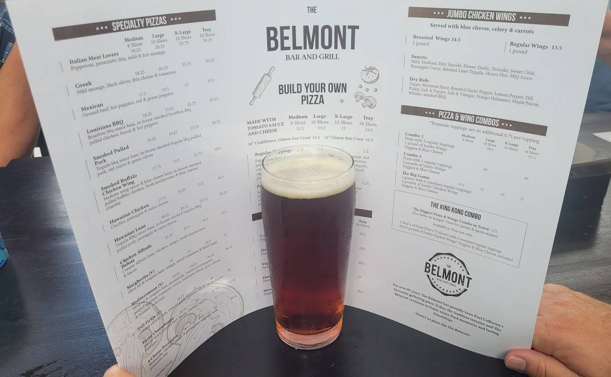 Menu at The Belmont Port Colborne restaurant, Port Colborne