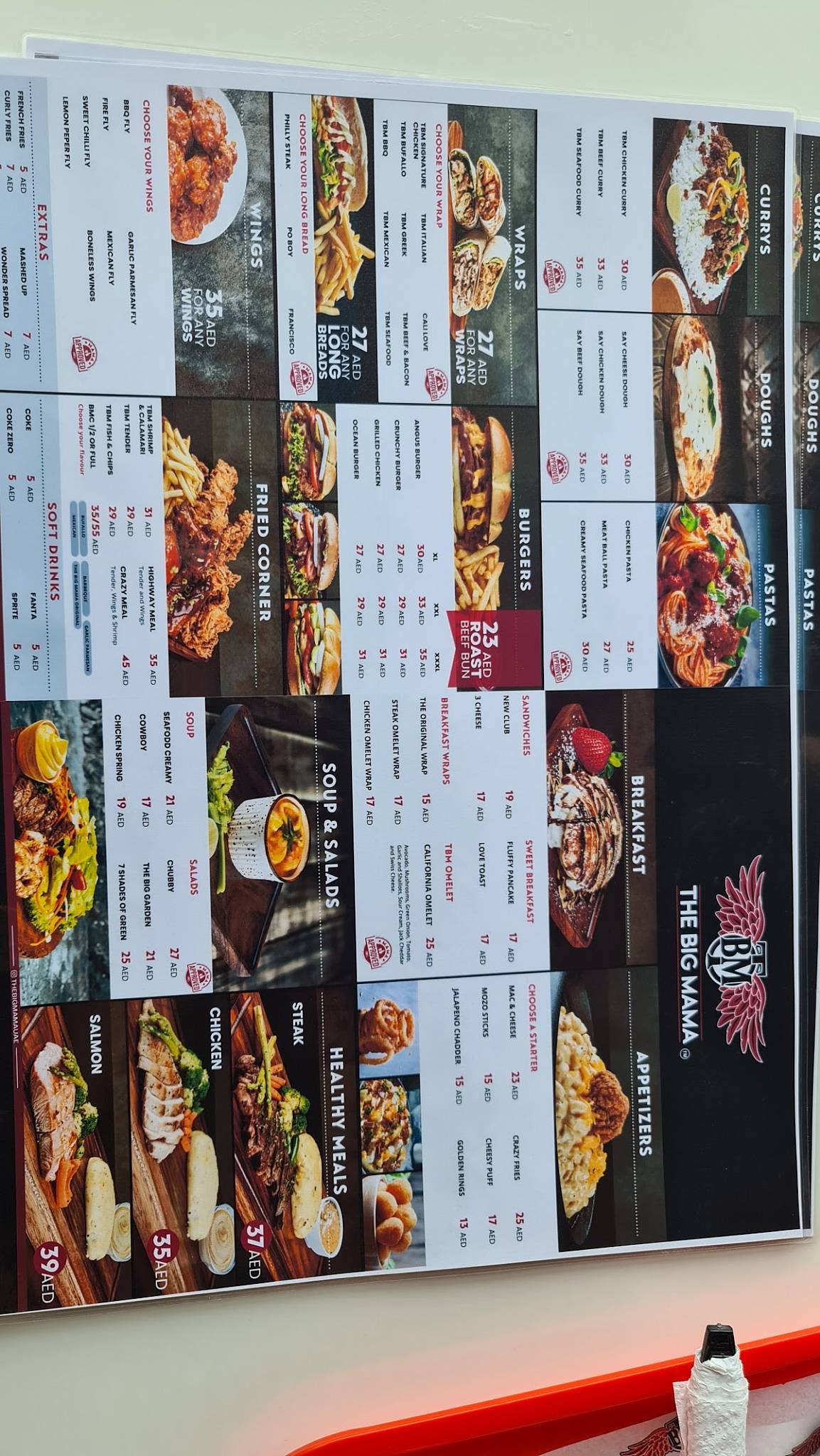 Menu at The Big Mama (Al Warqa) restaurant, Dubai