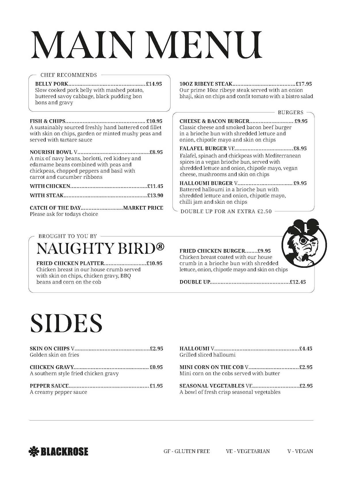 Menu at The Black Bull Morpeth pub & bar, Morpeth