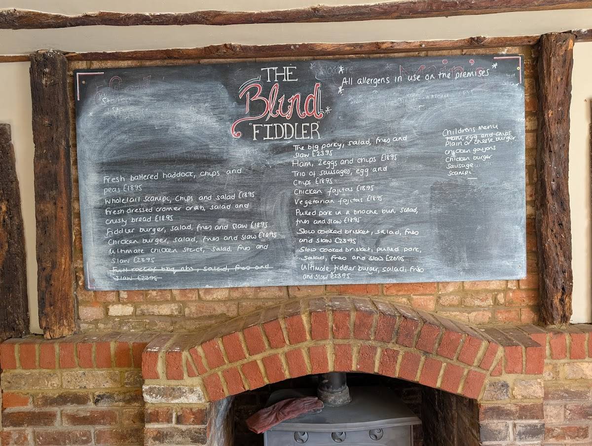 Menu at The Blind Fiddler pub & bar, Anstey