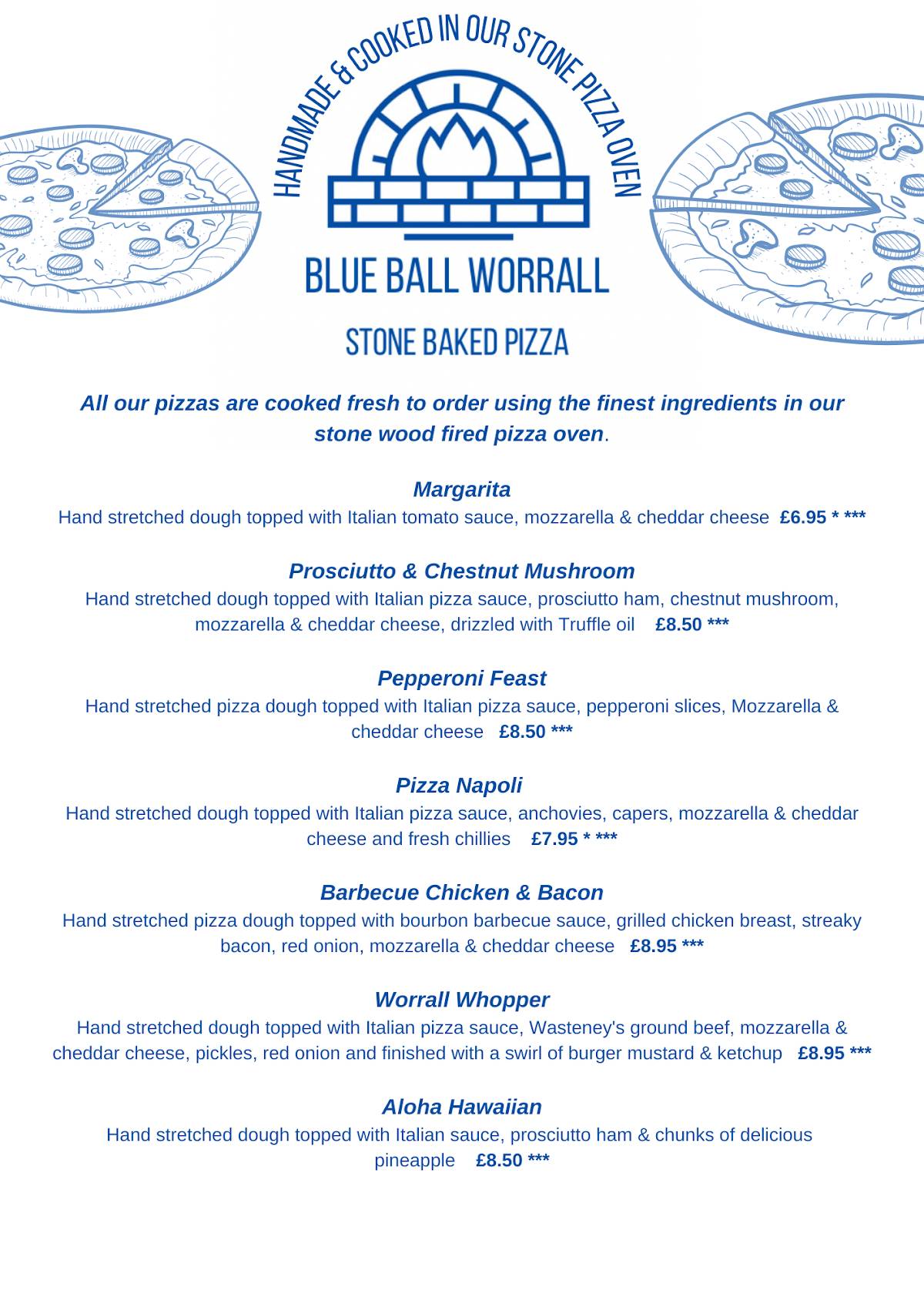 Menu at The Blue Ball Inn pub & bar, Sheffield, Blue Ball Inn