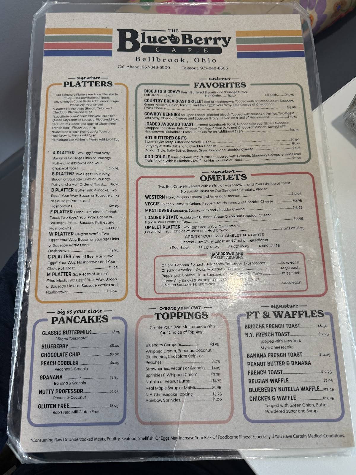 Menu at The Blue Berry Café Bellbrook desserts, Bellbrook