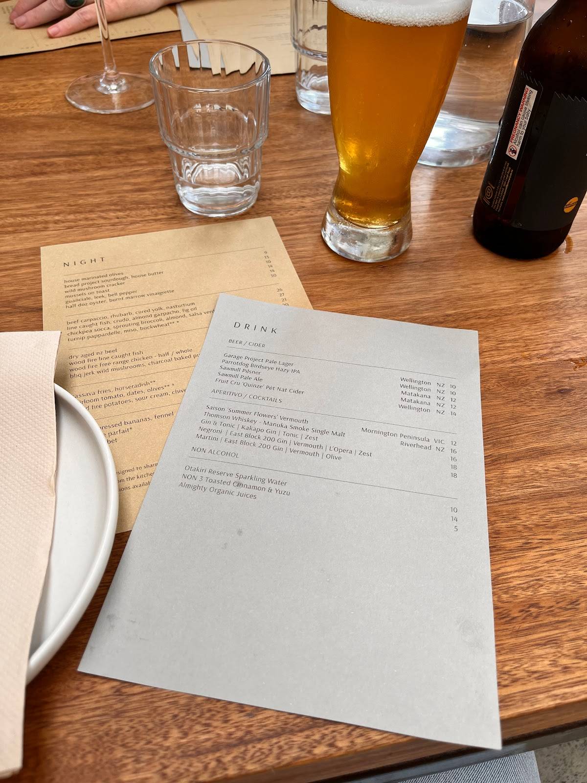 Menu at The Butcher Baker restaurant, Helensville